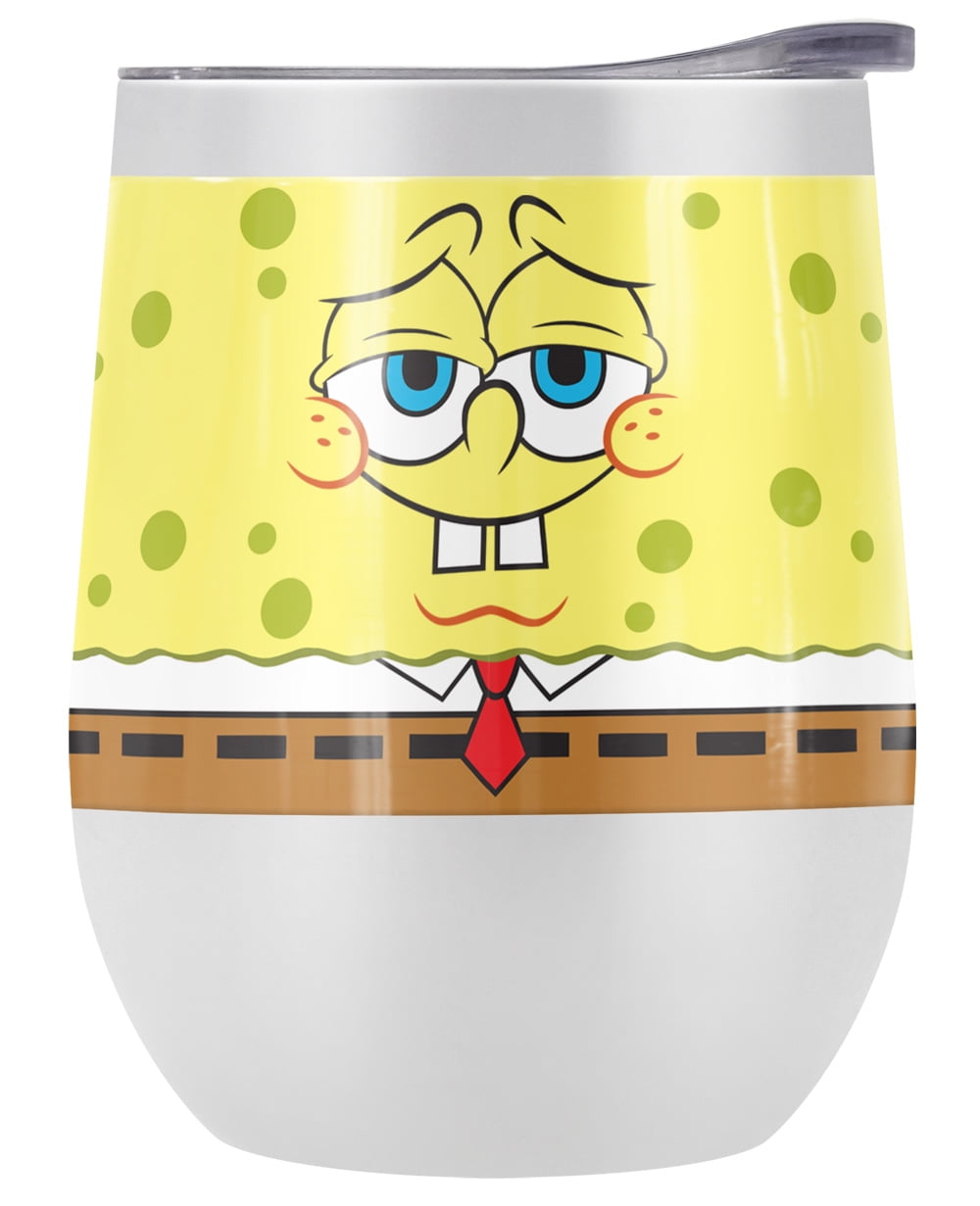 Spongebob Official Goofy Face 12 oz Stemless Tumbler, Stainless Steel ...