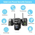 3-lens solar WiFi security camera for outdoor use. Features 360° view ...