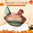 Vintage Glass Hen on Nest Dish with Lid - Large Pedestal Rooster Glass ...