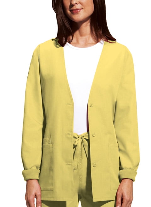 Workwear Women Warm Up Medical Scrubs Jacket Cardigan Plus Size 4301 ...