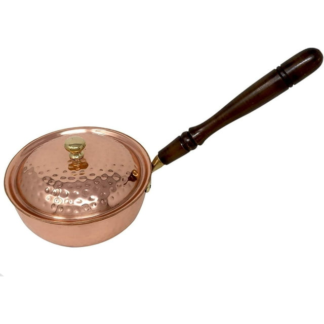 Wonderlist HandicraftsCopper Cookware Pot with Wooden Handles and Lid ...