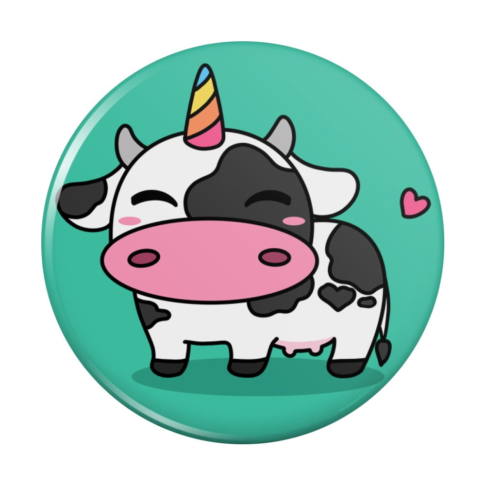 Cute Kawaii Unicorn Cow Pinback Button Pin - Walmart.com