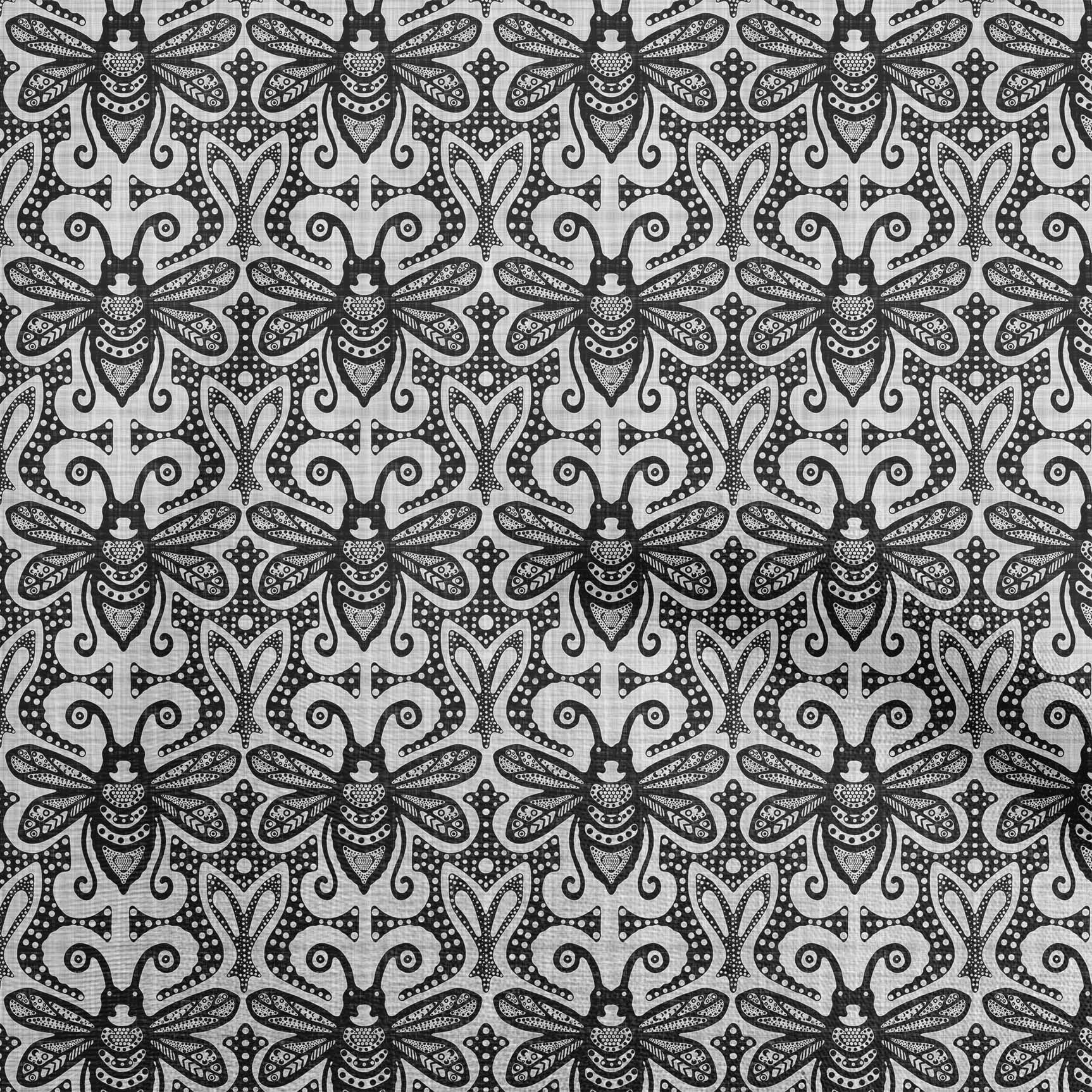 oneOone Viscose Chiffon Black Fabric Wreath Personalized Name Sewing ...
