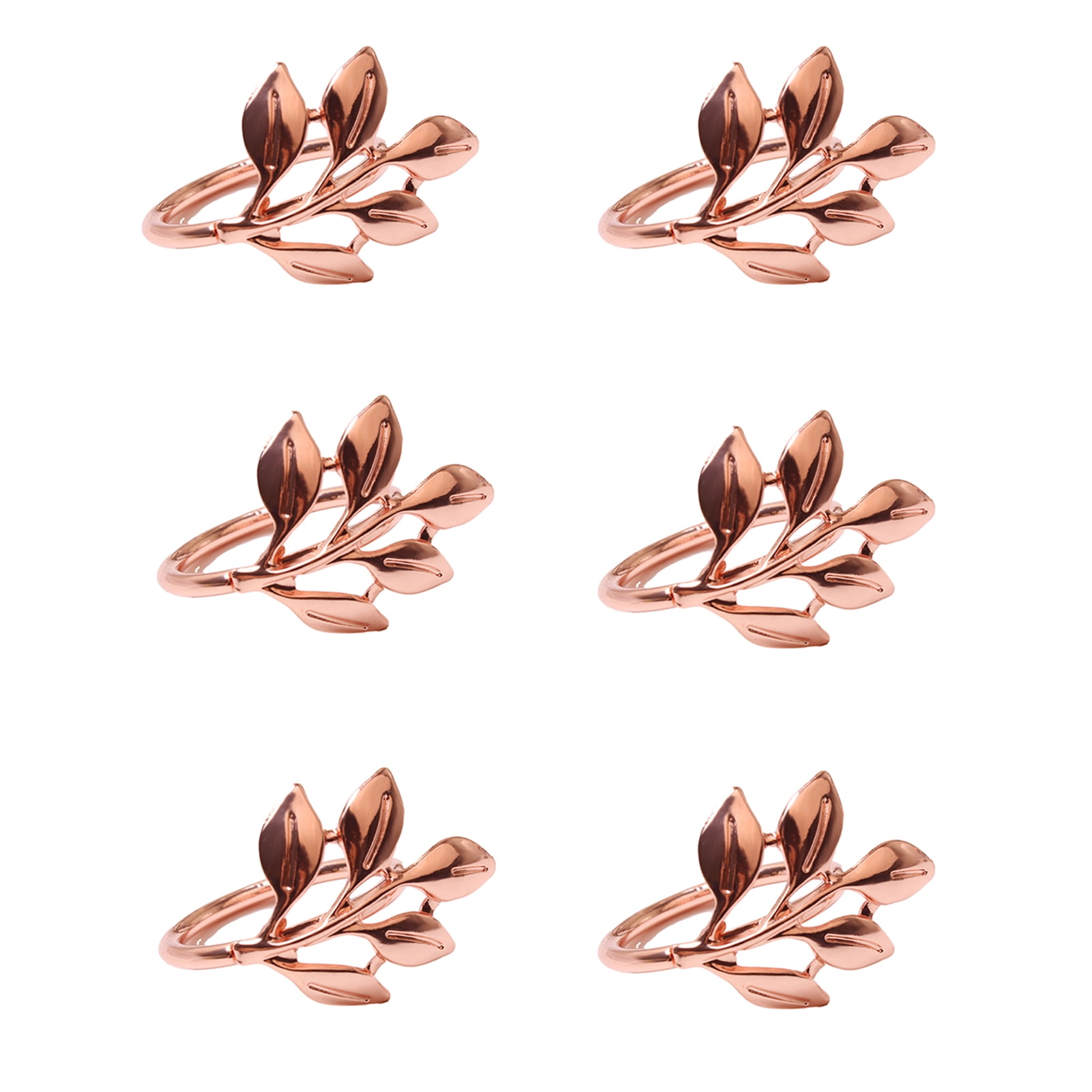 DISHAN Set of 6 Leaf Napkin Rings - Electroplating Creative Exquisite 5 ...