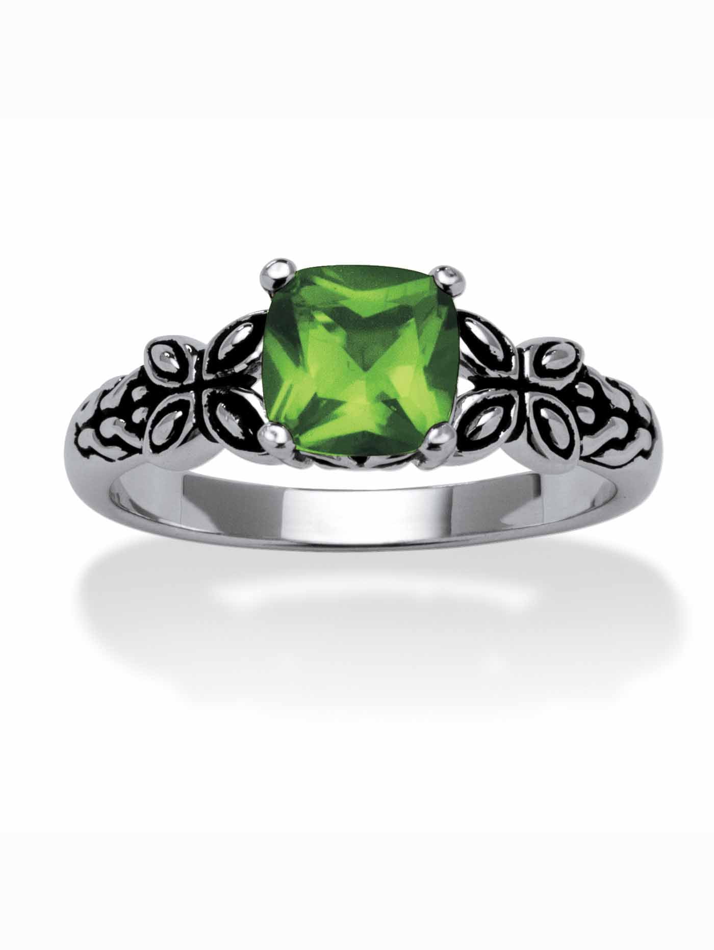 PalmBeach Jewelry Cushion-Cut Simulated Birthstone Butterfly and Scroll ...