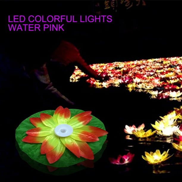 Colorful LED Changed Floating Flower Lamps Water Swimming Pool Wishing ...