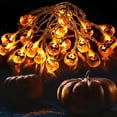 Battery Operated Pumpkin String Lights Warm White 10 LED Plastic Fall ...