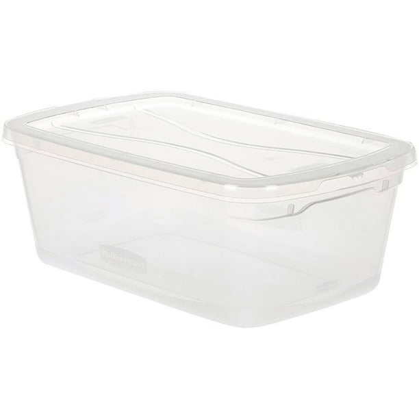 Rubbermaid 6 Qt Latching Plastic Storage Tote Container And Lid Clear