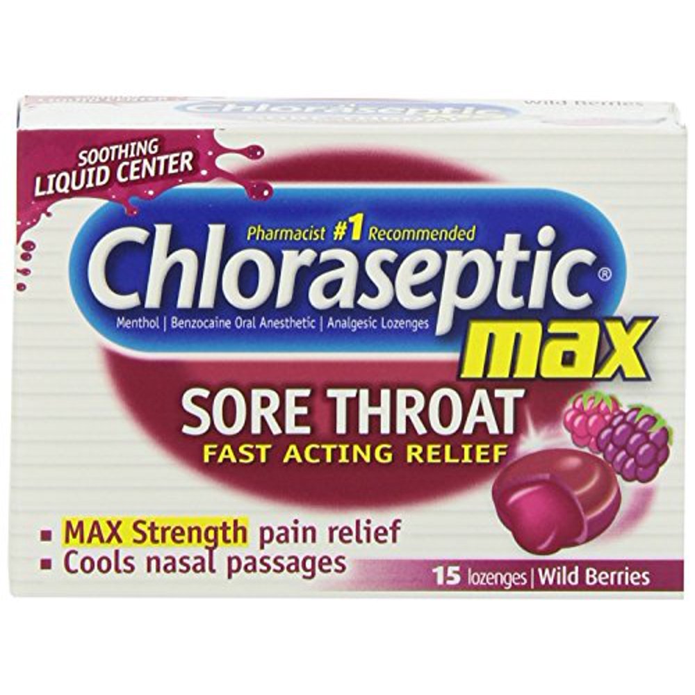 6 Pack Chloraseptic Max Sore Throat Lozenges Wild Berries 15 Each ...