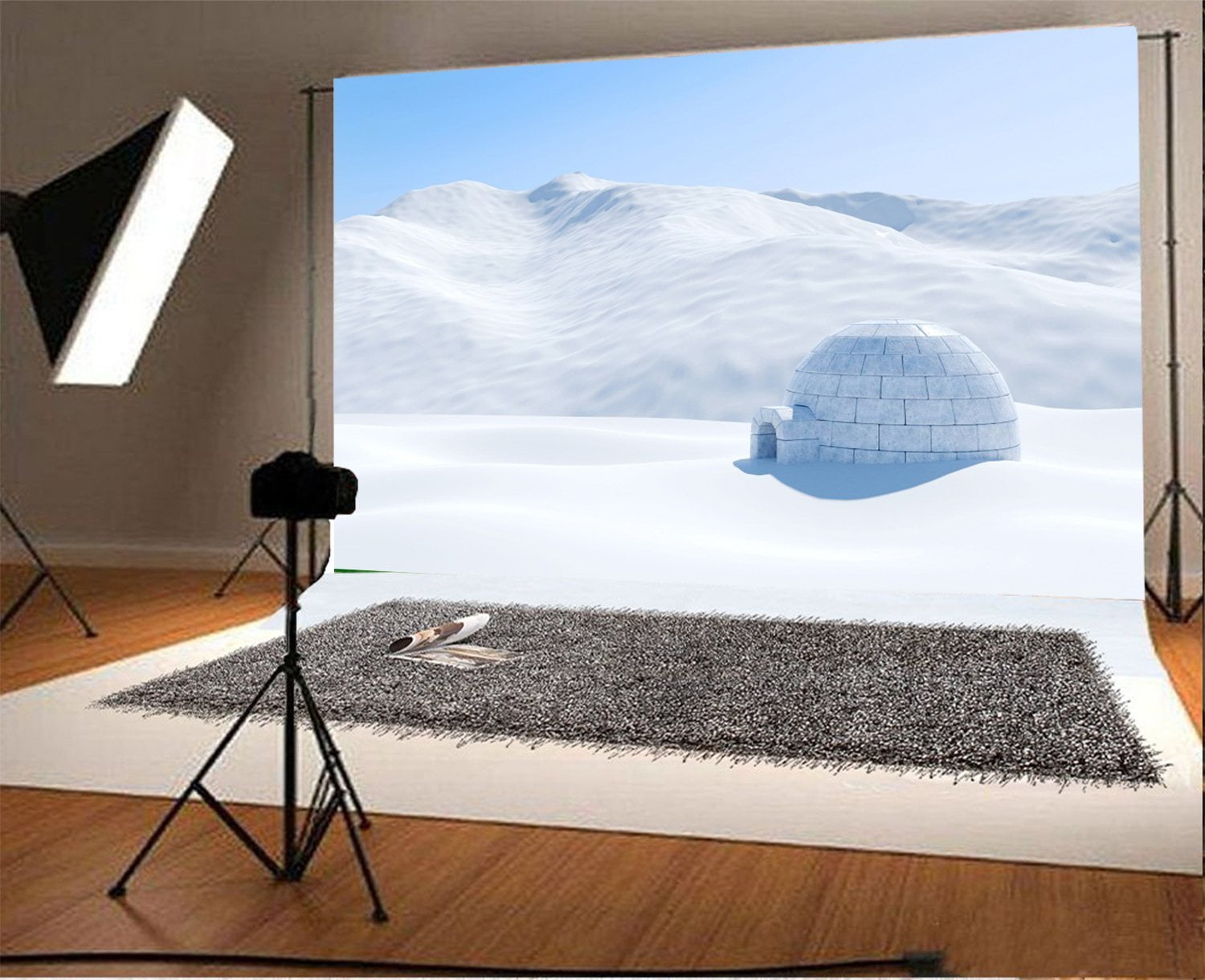 MOHome Snow Mountain Backdrop 7x5ft Photography Background Igloo Winter ...
