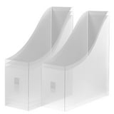 HOMEMAXS 5 Pcs White Desktop Organizer Office Supplies File Storage Box ...
