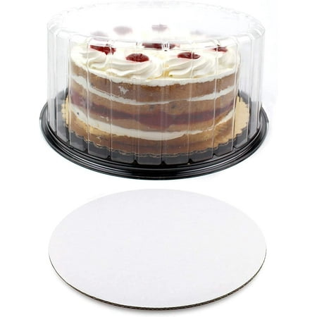 15 Pack Plastic Cake Container 10" with Clear Dome Lid 9"&Cake Boards ...