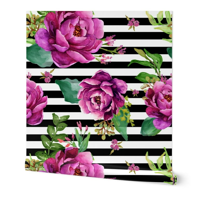 Black And Pink Stripes Wallpaper