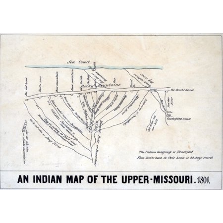 1801 Indian Map Of The Upper-Missouri. History (24 x 18) | Walmart Canada