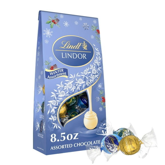 Lindt Lindor Holiday Assorted Chocolate Candy Truffles, 8.5 oz. Bag ...