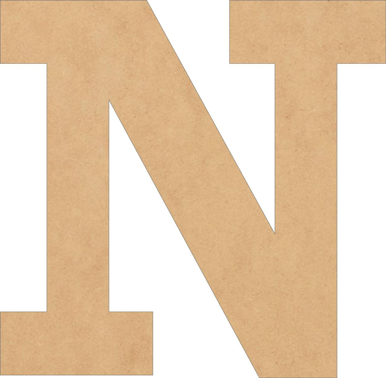 Wood Letters MDF, Unfinished 5'' Tall Rockwell N, Wooden Craft Letter ...