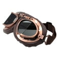 Steampunk Padded Motorcycle Goggles Adjustable Strap Costume Brown ...
