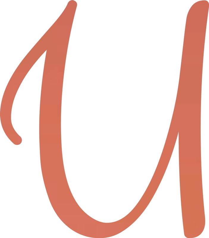 Decorative Acrylic Letter, Custom Blank U Script, 8'' Tall Pastel Coral ...