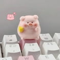Oasiva Charming Cartoon Pig Keycap Plastic Mechanical Keyboards Crossed ...