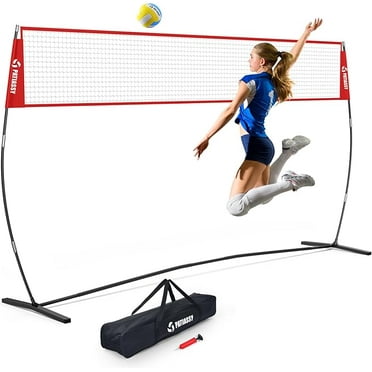 FITPLAY Volleyball Net Set for Outdoor, Three Height Adjustable, 32*8 ...