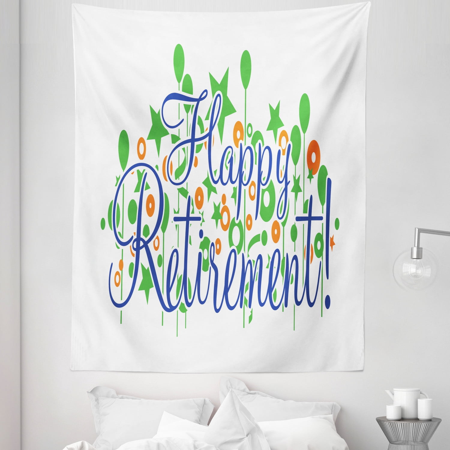 Retirement Tapestry, Calligraphy Retirement Font with Balloons and ...