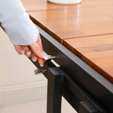 Extendable Dining Table Convertible 2 in 1 Shelf to Table Solid Wood ...