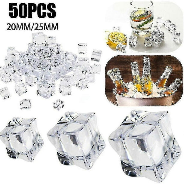 50pcs Clear Fake Crushed Ice Rocks Ice Cubes Vase Fillers Square Ice ...