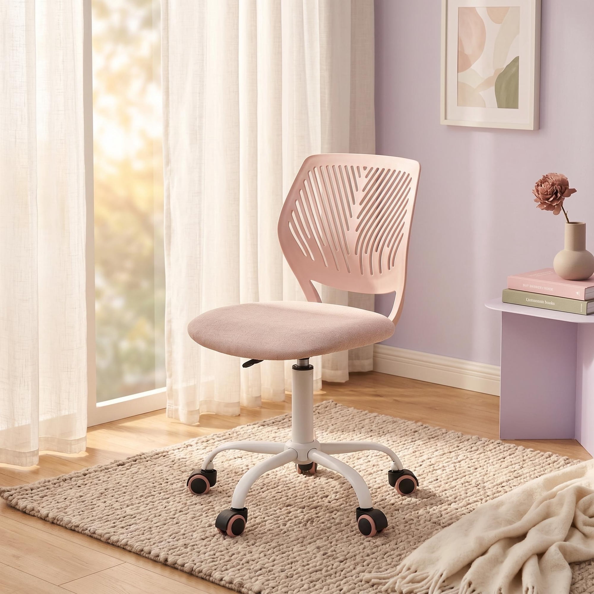 Click here for Homy Casa 1-Piece Pink Swivel Desk Chair  Adjustab... prices