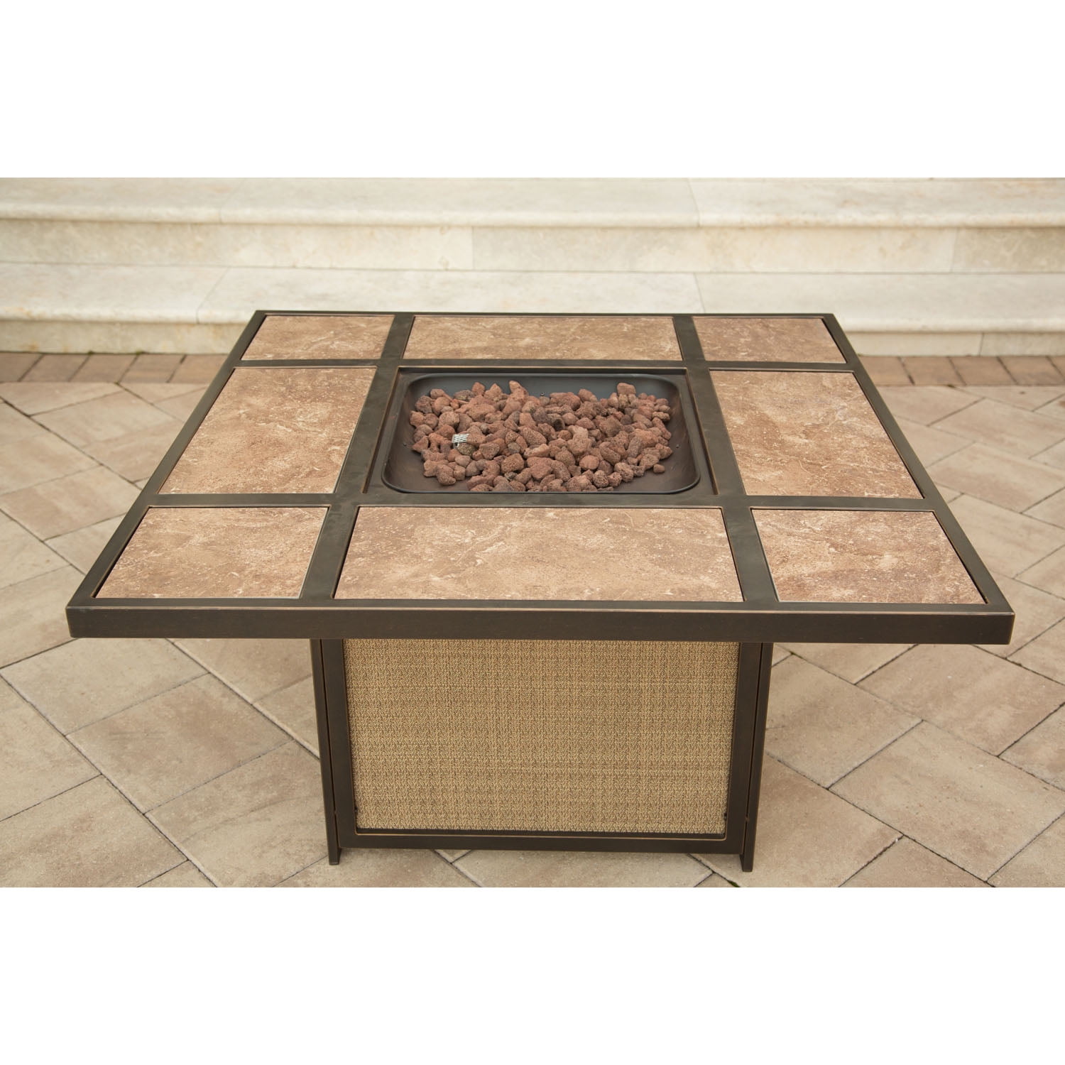 Hanover Traditions 30,000 BTU Tile Top Fire Pit Table - Walmart.com