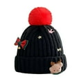 absanyy Christmas Beanie for Women Warm Cute Pom-pom Winter Red Knit ...