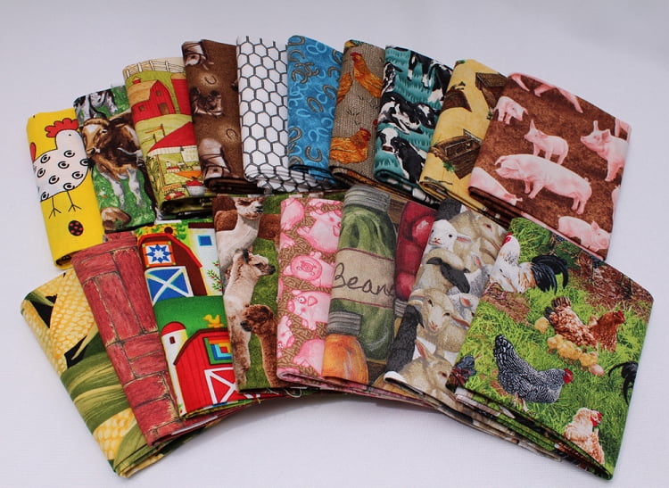 10 Assorted Fat Quarters - Farm Farming Country Farmer Farms Ranch ...