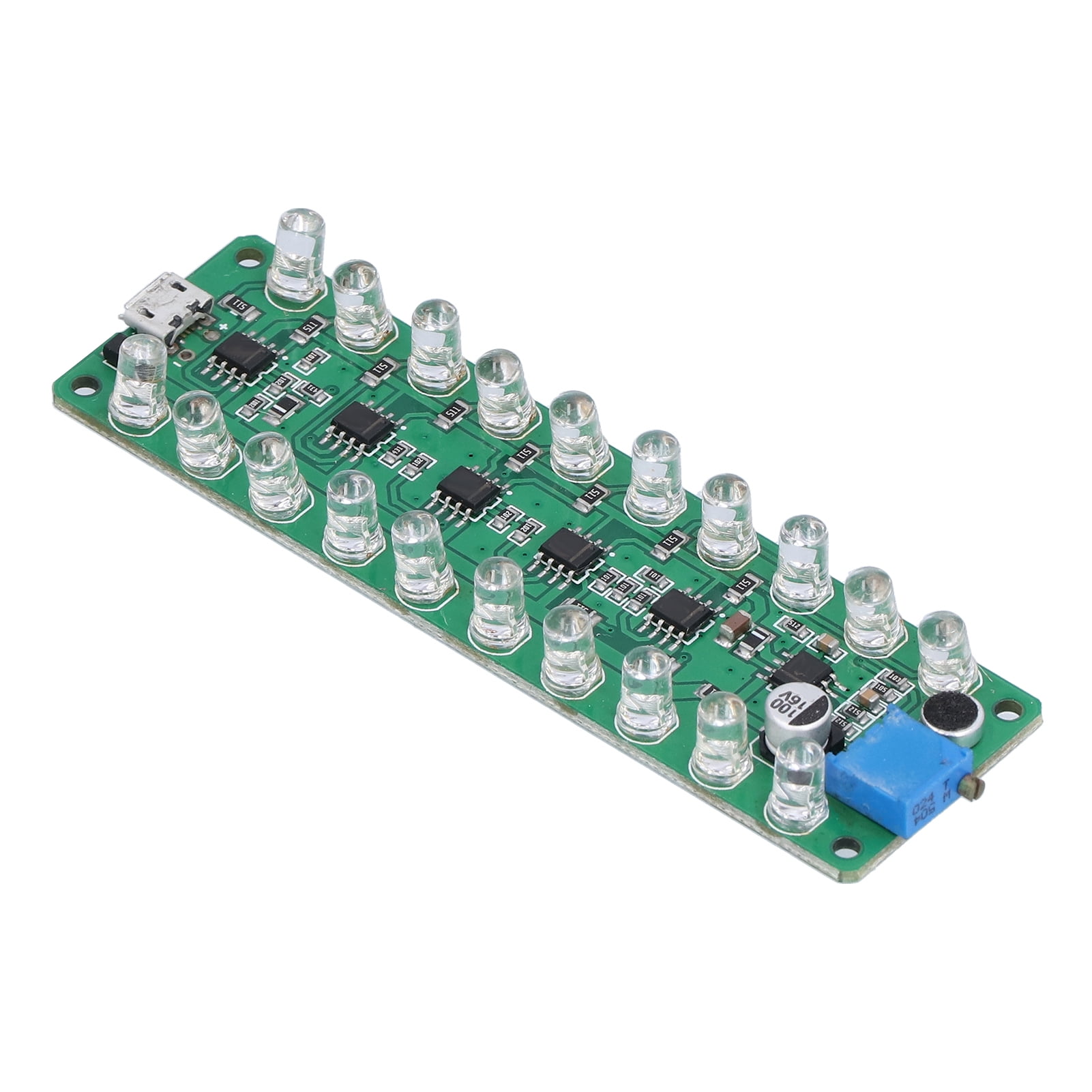 VU Meter, Adjustable Potentiometer Voice-activated Sensor LED VU Meter ...