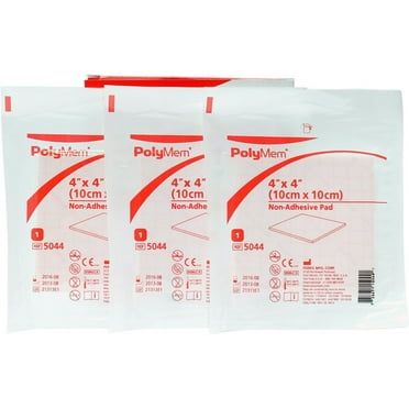 PolyMem Non-Adhesive Pad Dressing, 4 x 4 In., Pink, No Border, Square ...