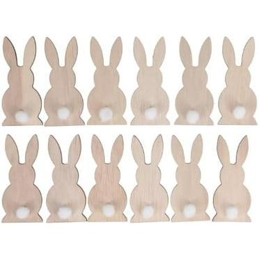 Rushay 5 Pieces Easter Wooden Bunny Cutouts Wooden Rabbit Cutouts ...