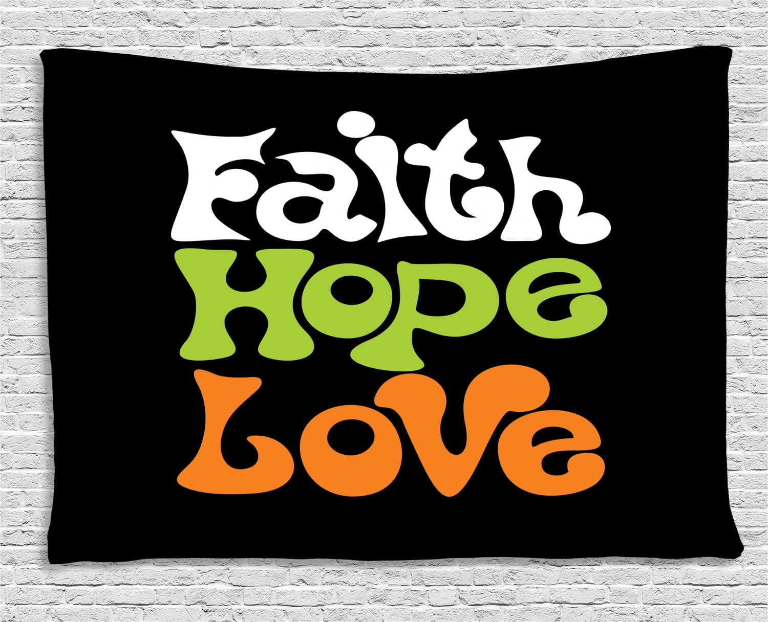Hope Tapestry, Vintage Sixties Inspired Hand Lettering Faith and Love ...