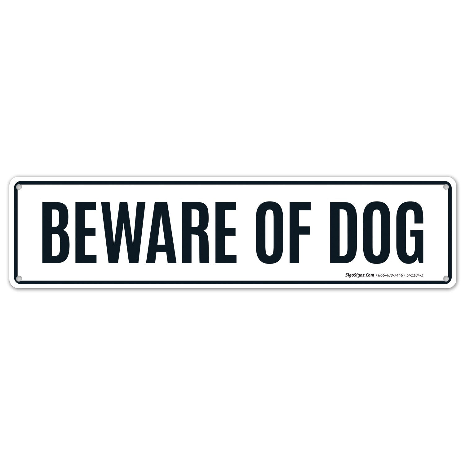 Beware Of Dog Sign, Rectangle Black Text Sign, - Walmart.com
