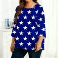 FAHXNVB Women's Plus Size Crewneck T-Shirts 3/4 Sleeve Lovely Stars ...