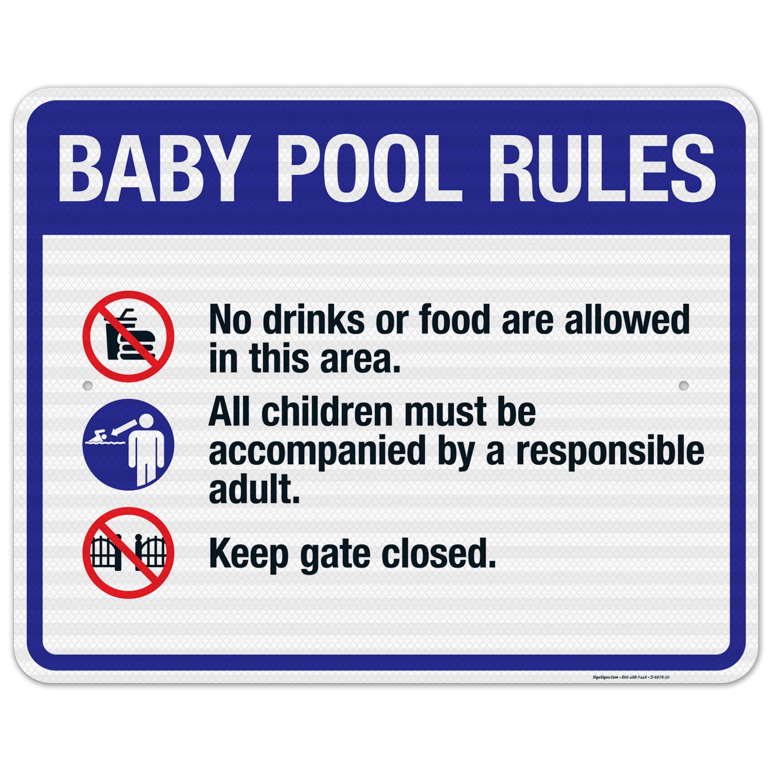 Baby Pool Rules Sign, Pool Sign, 24x36 Corrugated Plastic - Walmart.com