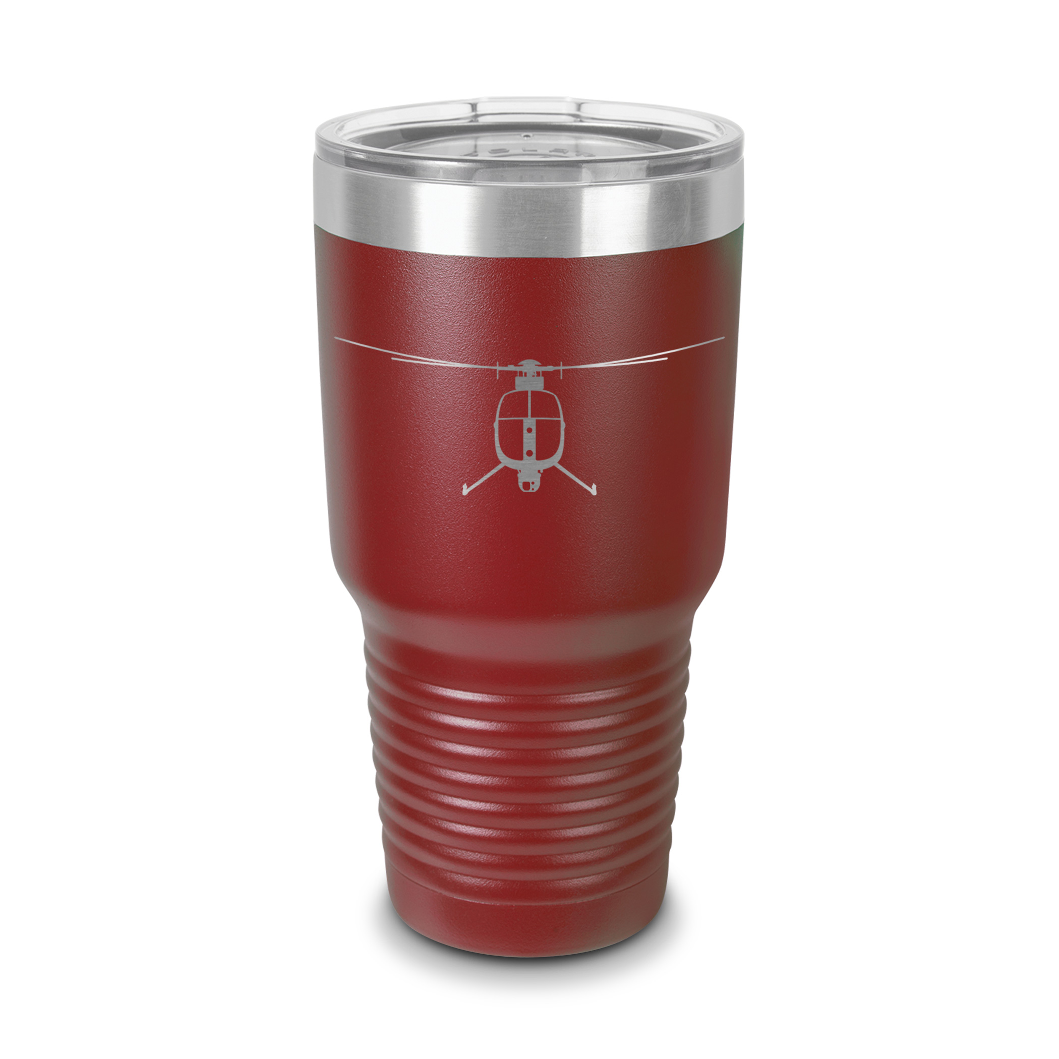 MH-6 Little Bird Tumbler 30 oz - Laser Engraved w/ Clear Lid - Polar ...