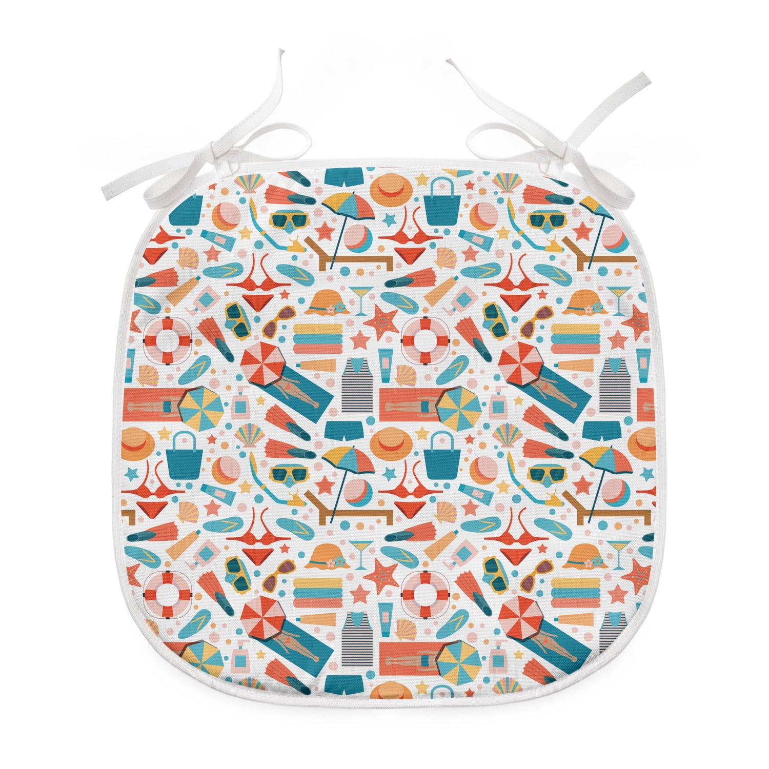 Flip Flop Dining Chair Pad, Absurd Design of Swimming Theme Slippers ...