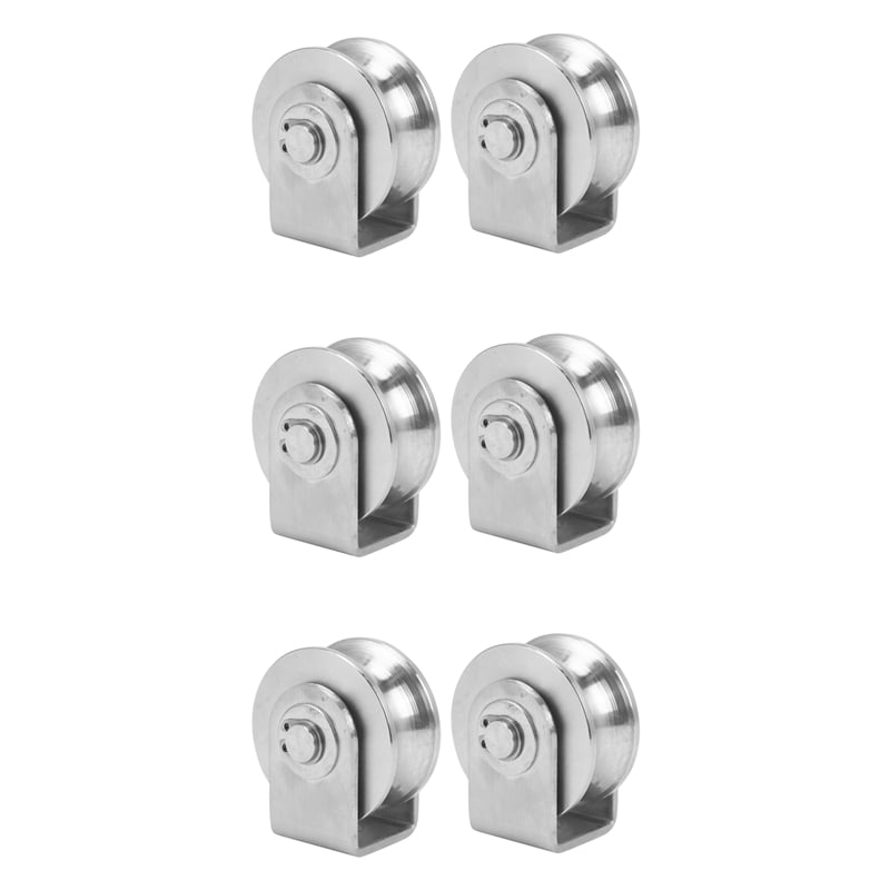 6pcs 2 Inch Roller Wheel Bearings U Groove Pulley Wheels Detachable ...