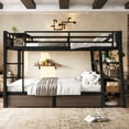 LHYY Full Size Metal Bunk Bed with Storage Shelves,LED light strip,and ...