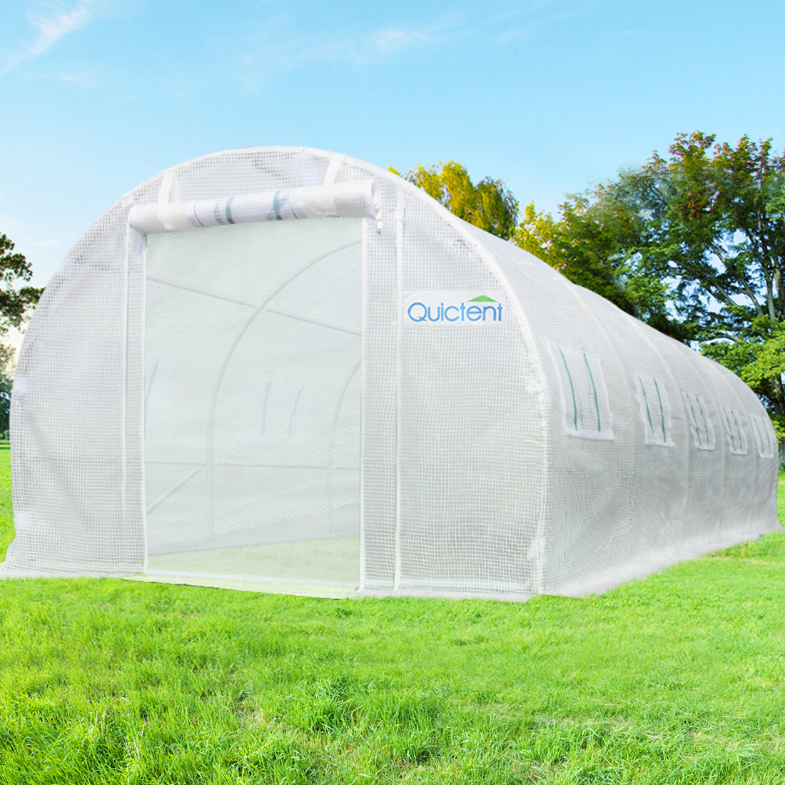Buy Quictent Upgraded 25x10x7 FT Portable Greenhouse 2 Mesh Doors 7 Crossbars Large Walk-in ...