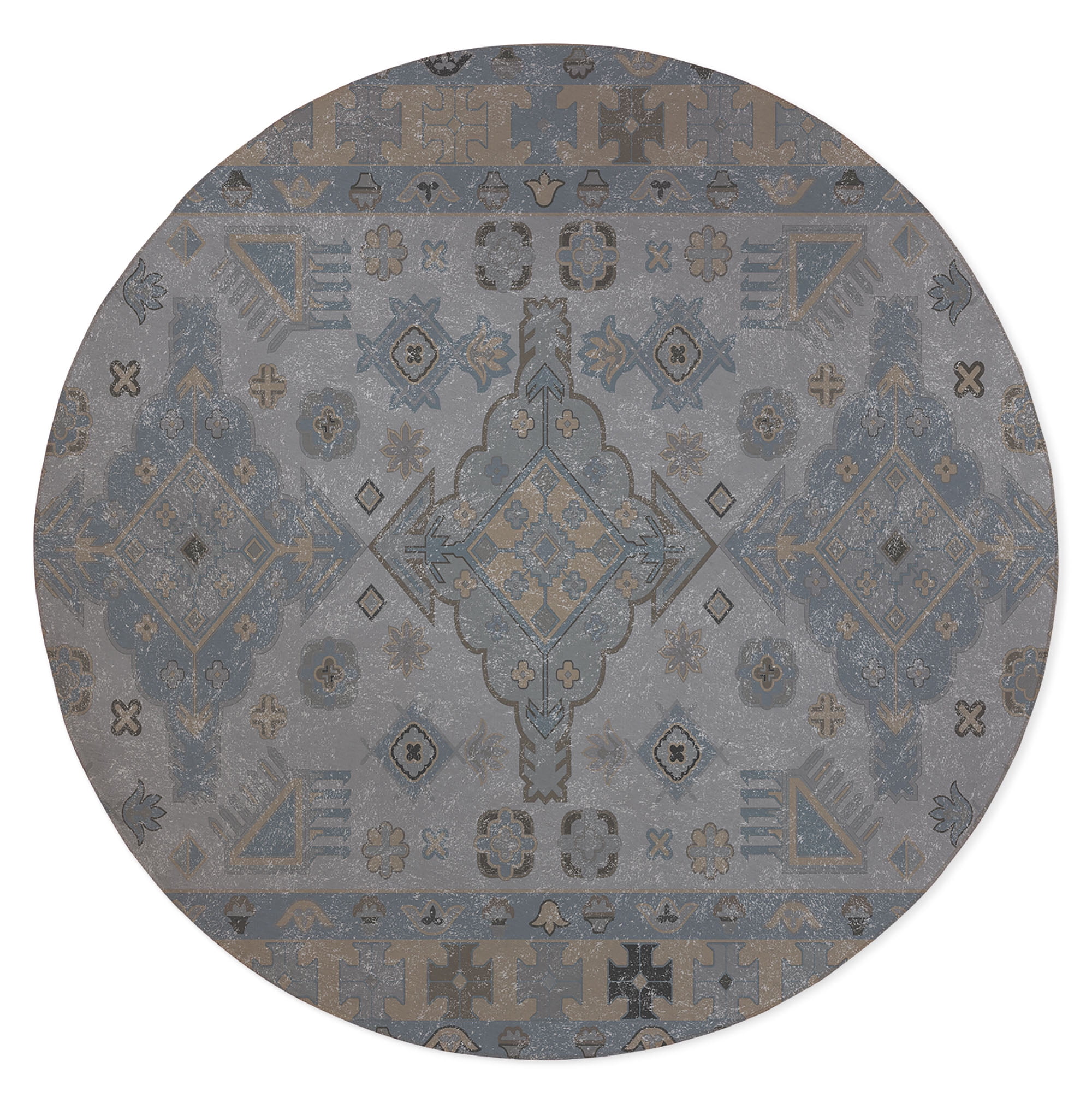 MODERN PERSIAN BLUE & TAN Outdoor Rug By Kavka Designs - Walmart.com