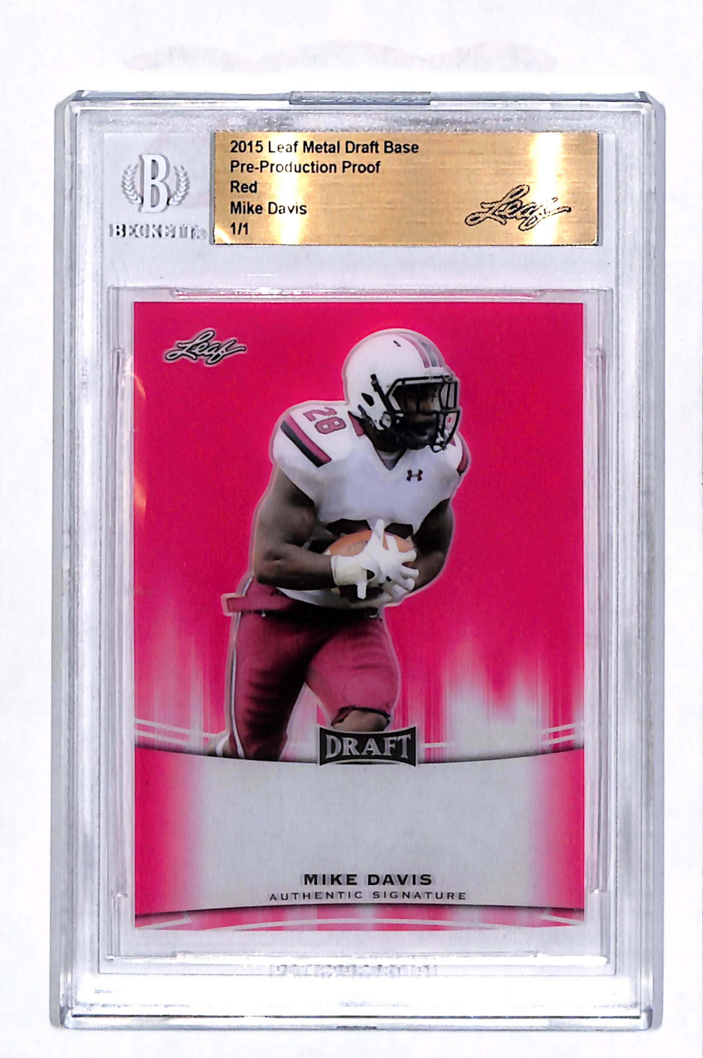2015 Leaf Metal Draft Mike Davis Red /1 Pre-Production Proof - Walmart.com