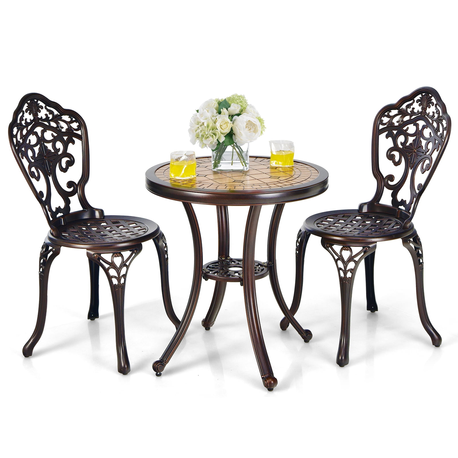 Click here for Patiojoy 3-Piece Cast Aluminum Bistro Set Outdoor... prices