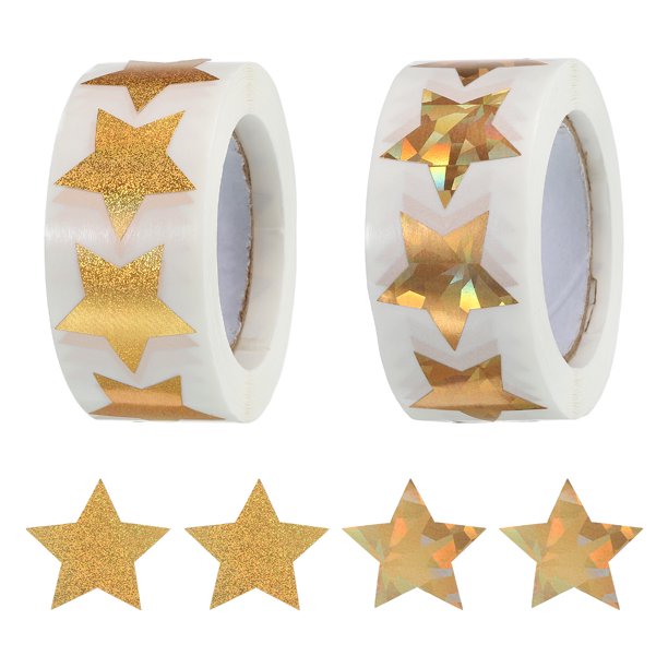 Glitter Star Stickers 1 Inch 2 Roll DIY Adhesive Sparkling Labels Notes ...