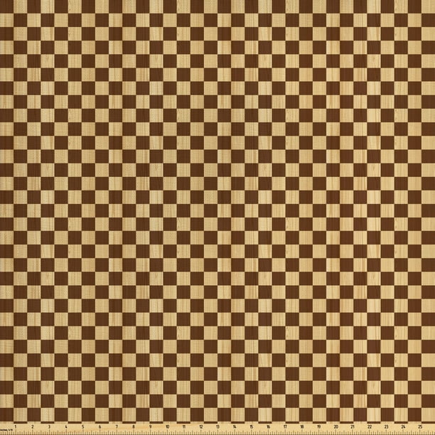 Checkered Upholstery Fabric by the Yard, Empty Checkerboard Wooden Seem ...