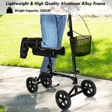 Costway Steerable Foldable Knee Walker Scooter Turning Brake Basket ...