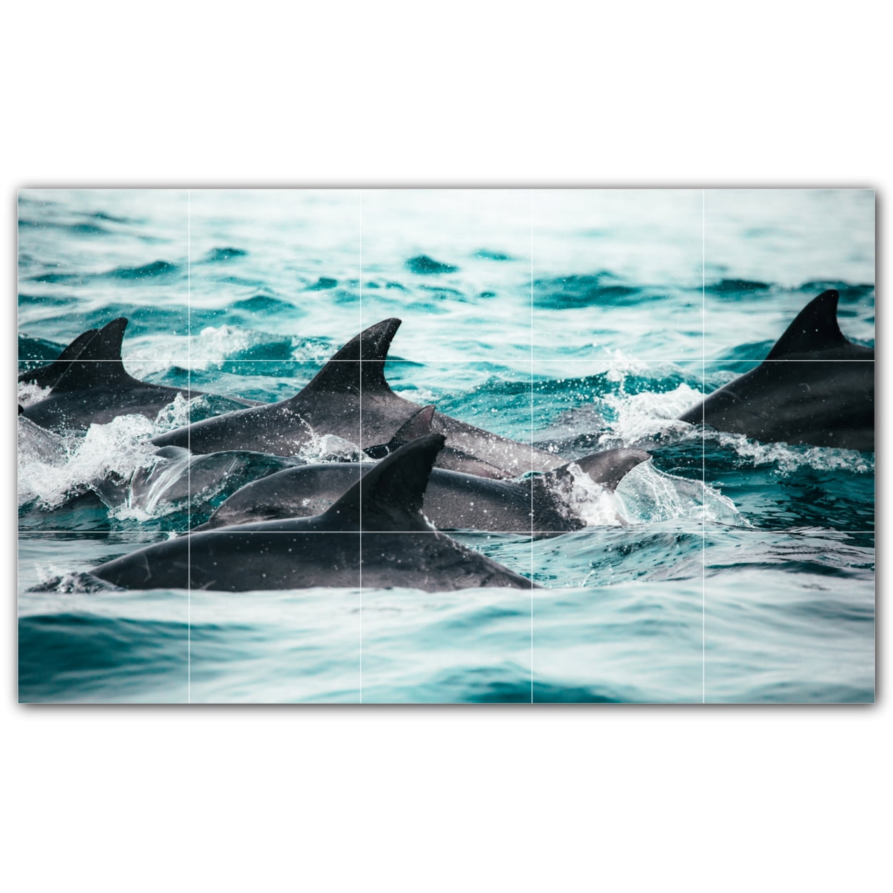 Picture-Tiles.com: Dolphin Ceramic Tile Wall Mural WAL500531-53M. 30"W ...